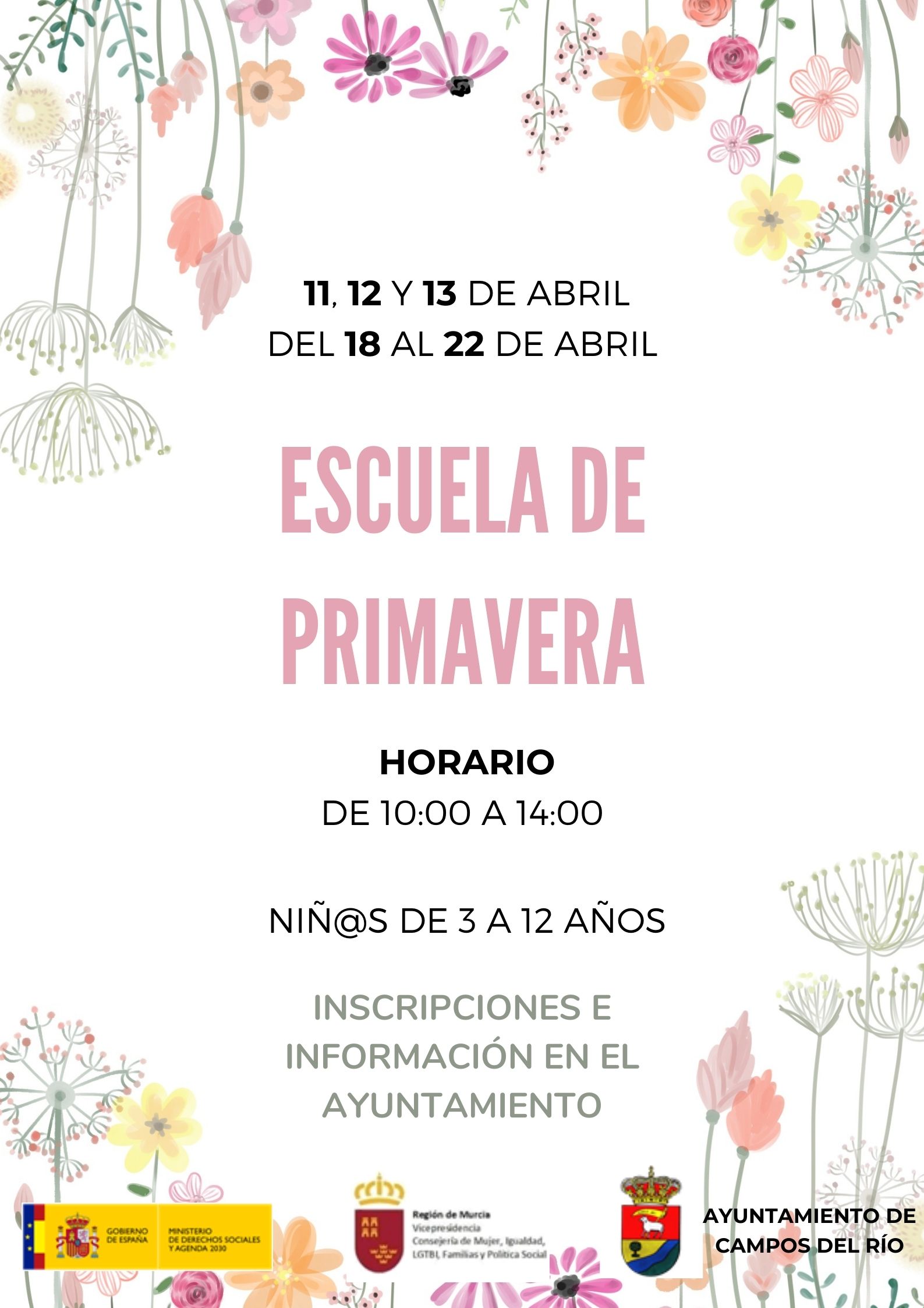 Abierto el plazo para inscribirse en la Escuela de Primavera – Campos ...